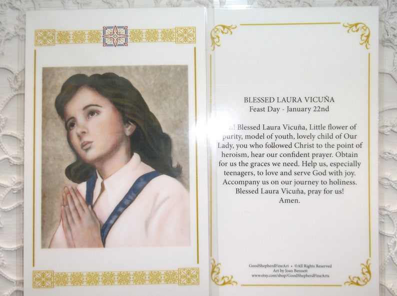 Blessed Laura Vicuna Chile 3 5/8x5.5 Laminated - Etsy