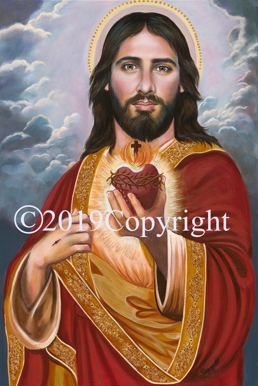 Sacred Heart of Jesus (C) Savior Christ, 8" X 10" and 11" X 14" Prints ...
