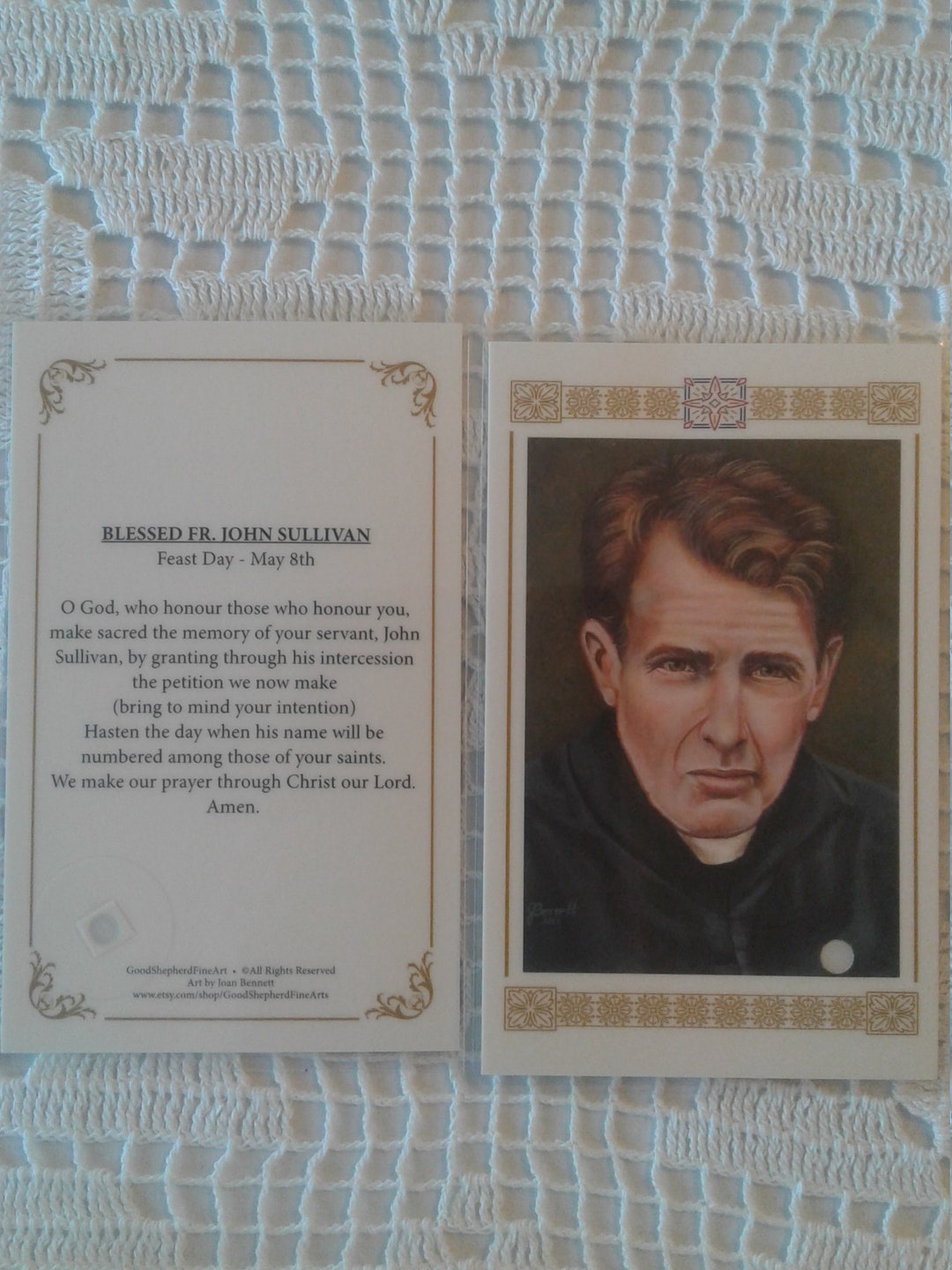 Blessed John Sullivan, 3 5/8x5.5 Laminated, Relic, Holy-prayer Card on ...