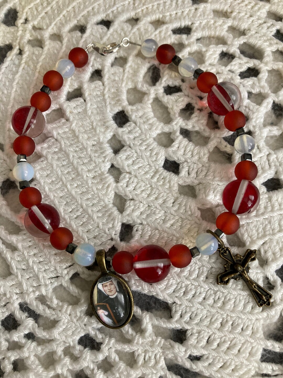 Saint Faustina Bracelet Divine Mercy Jesus Bracelet Confirmation Gift ...