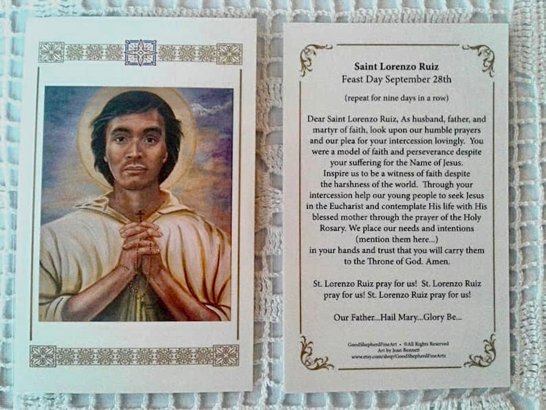 Saint Lorenzo Ruiz, Filipino First St. and Promartyr, Laminated Holy ...