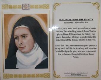 St Elizabeth of the Trinity Prayer Card | Etsy