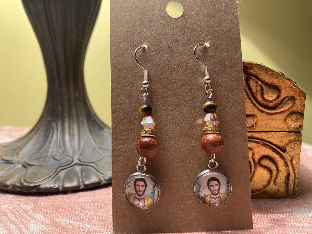 Chaste Heart of Saint Joseph Earrings - Etsy