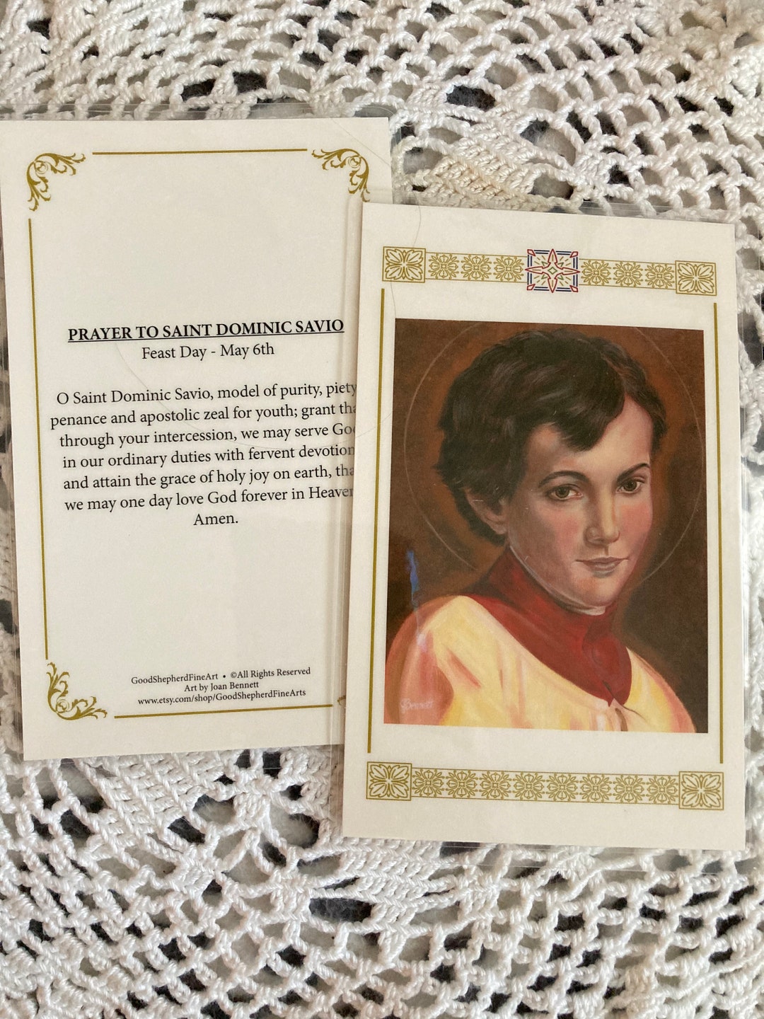 Saint Dominic Savio Relic Card or Prayer Card - Etsy