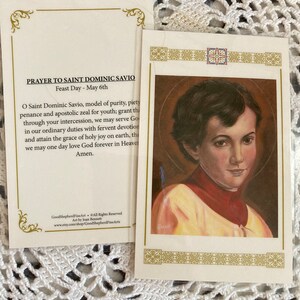 Saint Dominic Savio Relic Card or Prayer Card - Etsy