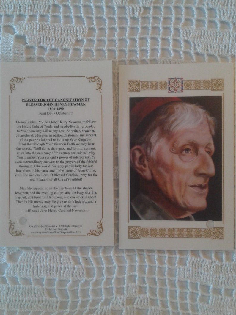 Blessed John Henry Newman Cardinal Laminated Relic - Etsy