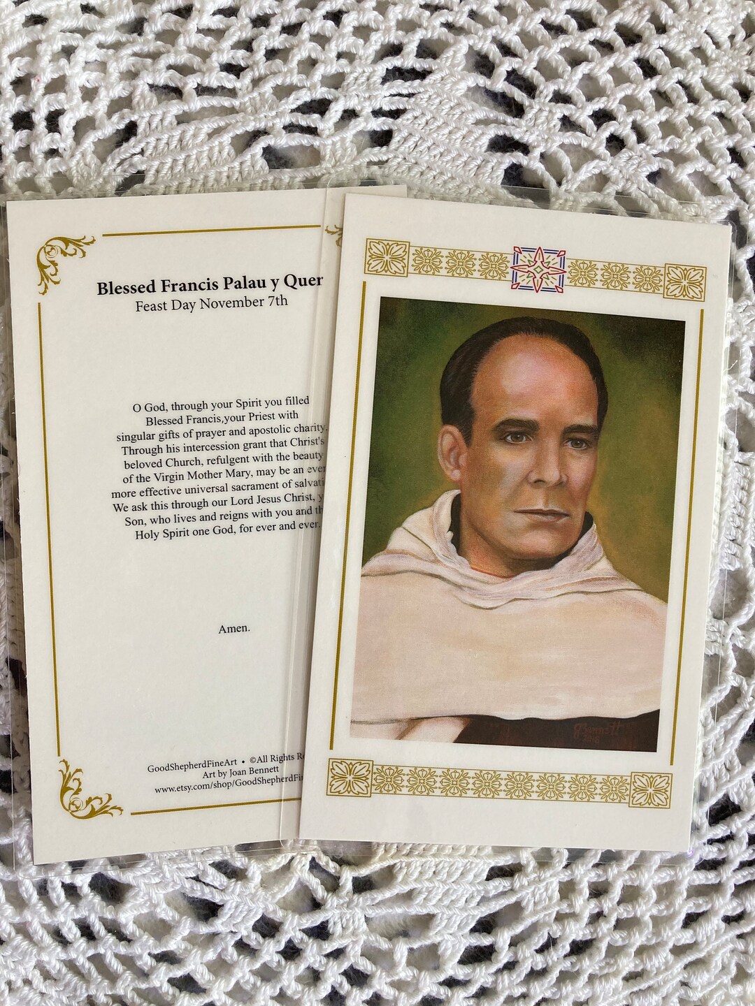 Blessed Francis Palau Y Quer Laminated Relic Card or Prayer Card - Etsy
