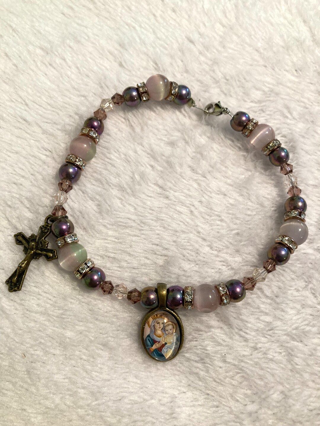 Our Lady of the Most Holy Rosary Bracelet Mary and Jesus - Etsy
