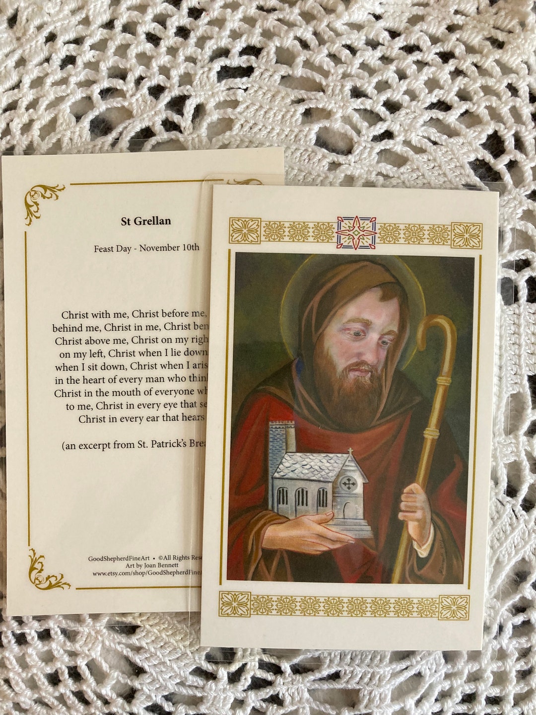 Saint Grellan Laminated, Relic Card or Prayer Card Irish Saint - Etsy