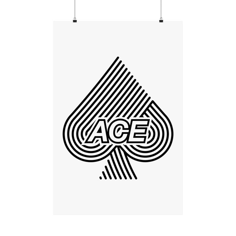 Ace of Spades Line Art, Matte Wall Art Print, Geometric Design ...