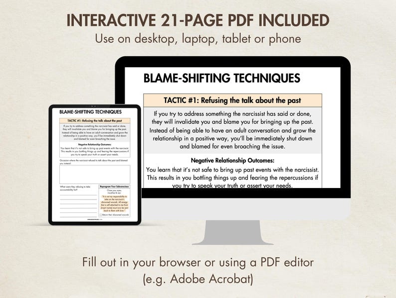 Narcissist Blame Shifting Worksheets Printable BUNDLE, Digital ...