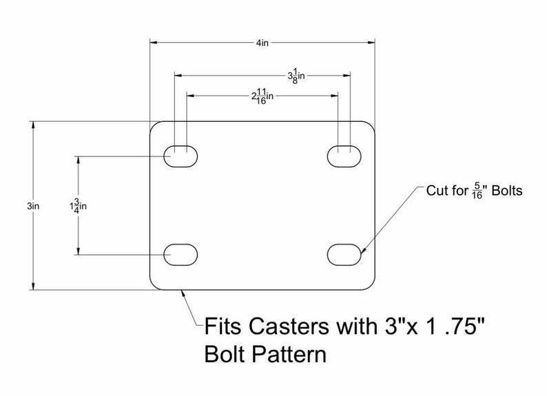Weld-on Caster Mounting Plates 1/4 Steel set of 4 - Etsy