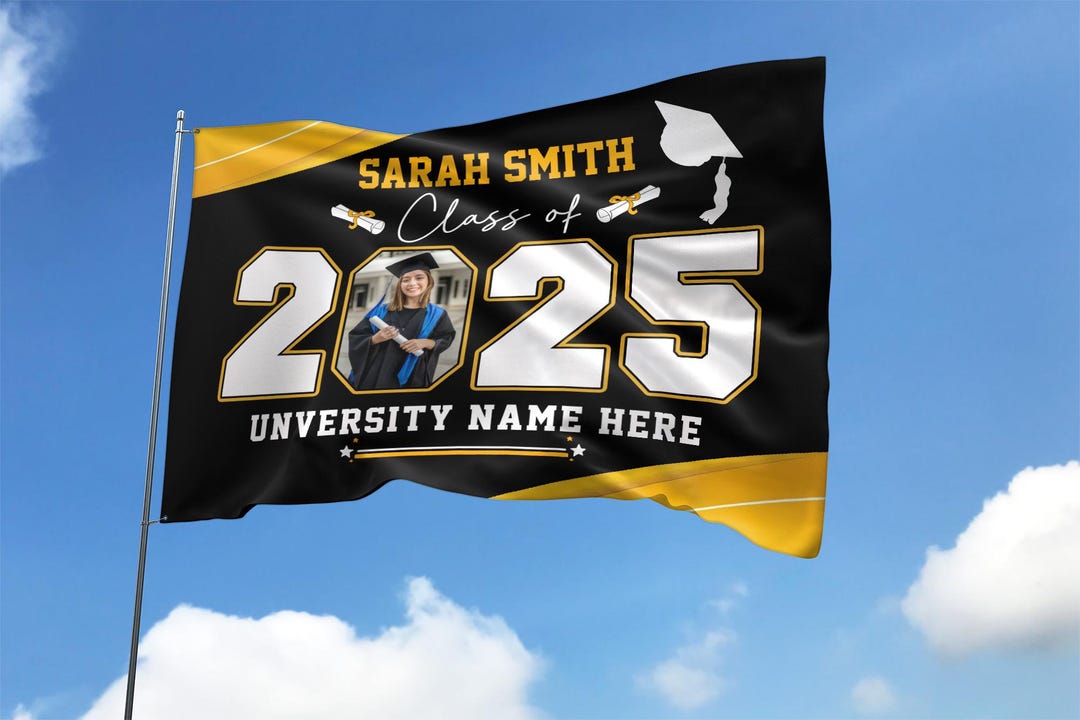 Personalized Graduation House Flag, Graduation Announcement Flag ...