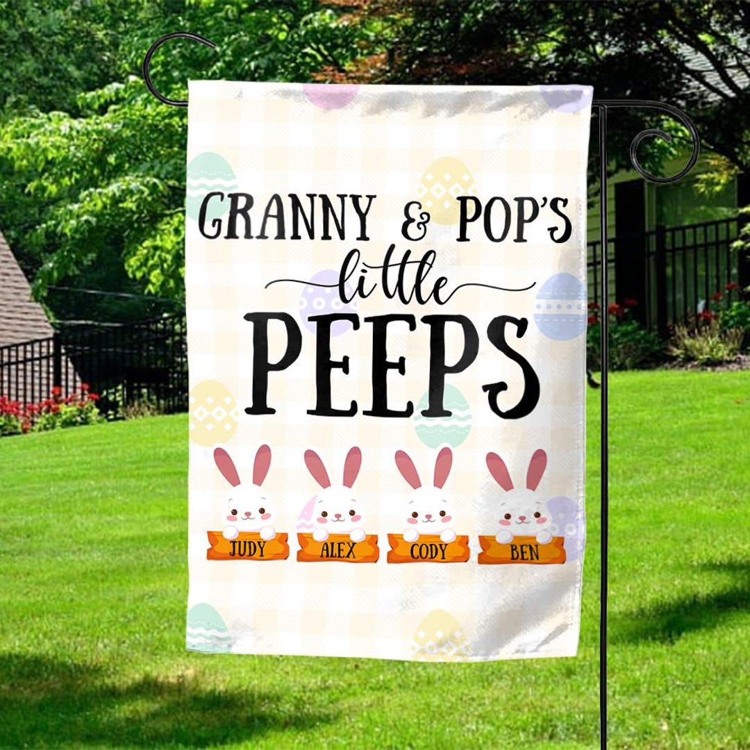 Personalized Grandma's Peeps Easter Garden Flag, Spring Flag ...