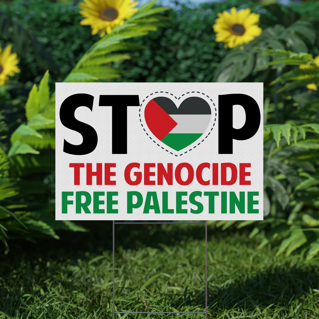 Palestine Yard Sign With H Stake, Free Palestine Protest Sign, Free ...