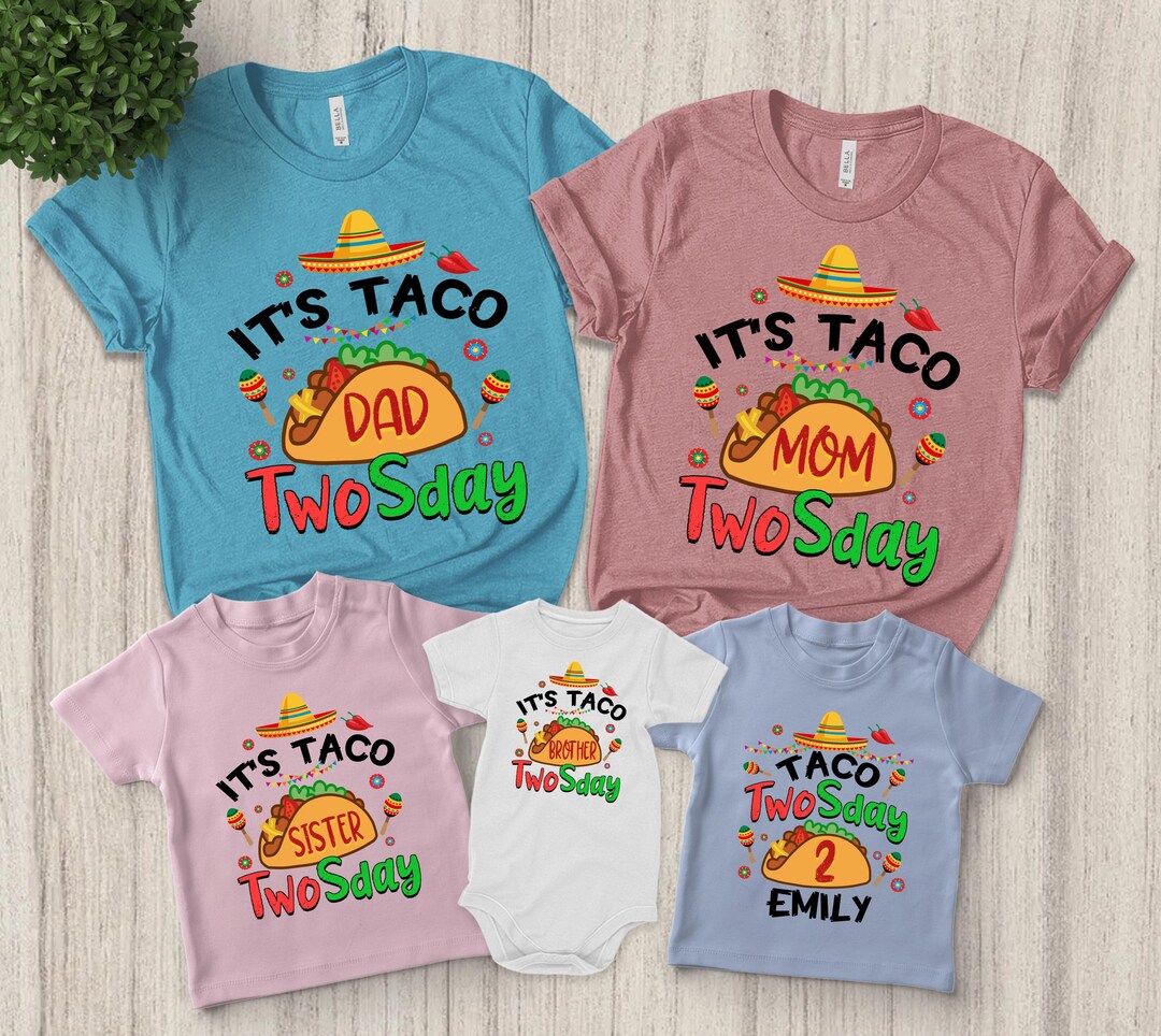 Family Taco Themed Birthday Shirt, Fiesta Family Shirts, Taco Tuesday Birthday Shirts, Taco ...