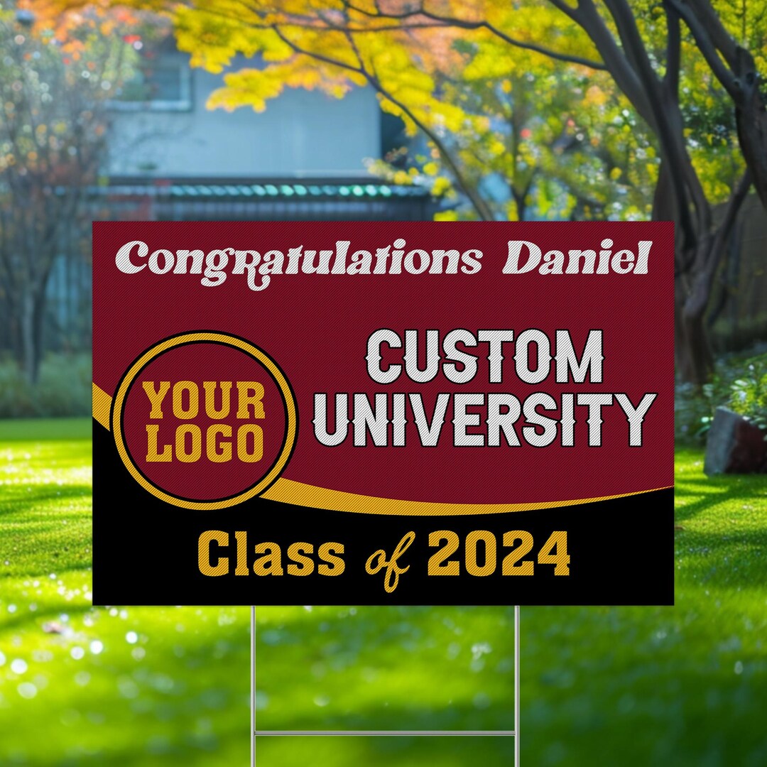 Personalized College Graduation Yard Sign 2025, College Logo Sign ...