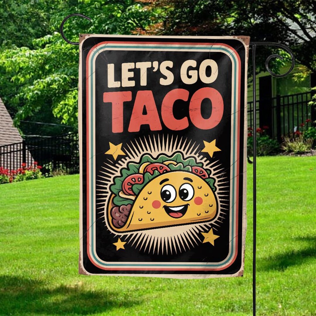 Let's Go Taco Trump 2025 Flag, Trump Always Chickens Out Banner, Anti ...