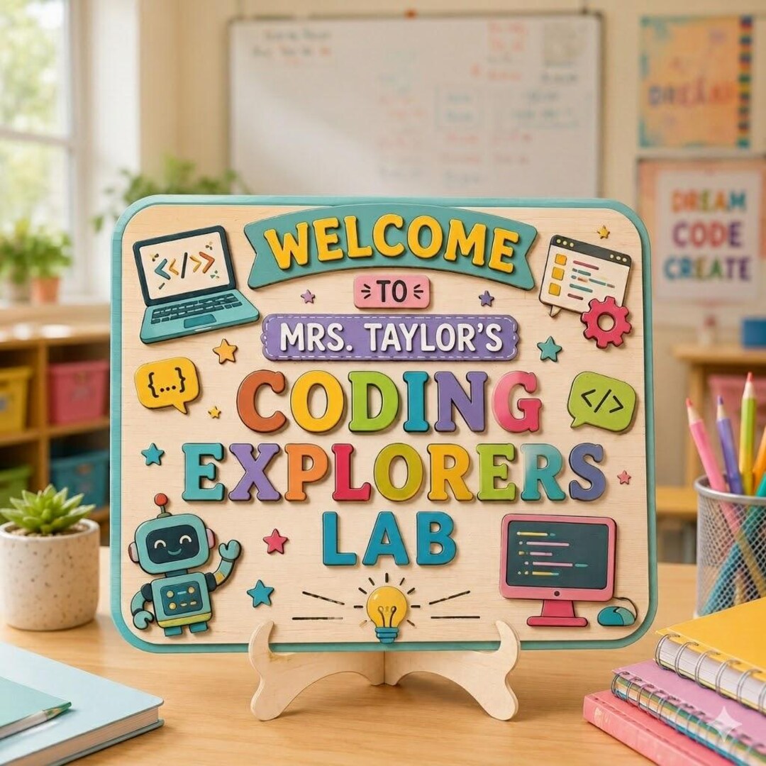 Personalized Computer Science Teacher Door Sign, Technology Education ...