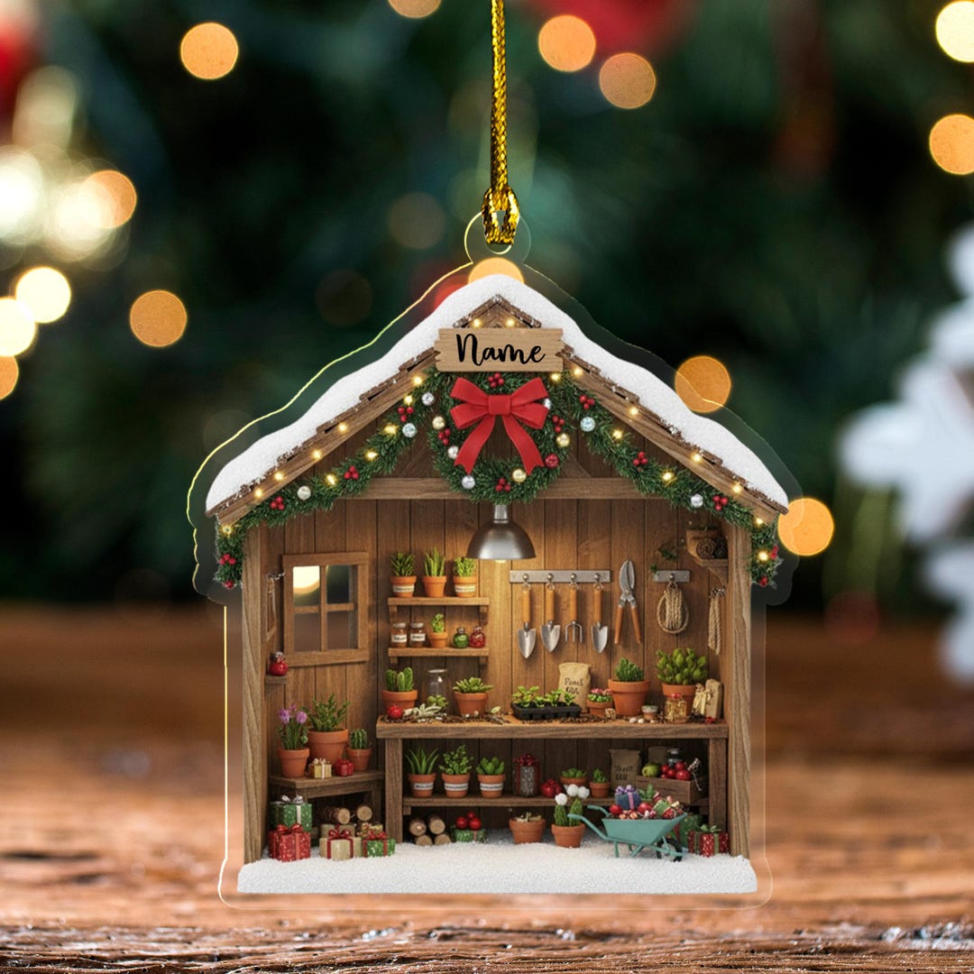 Personalized Garden Shed Ornament/custom Greenhouse Christmas Gift for ...