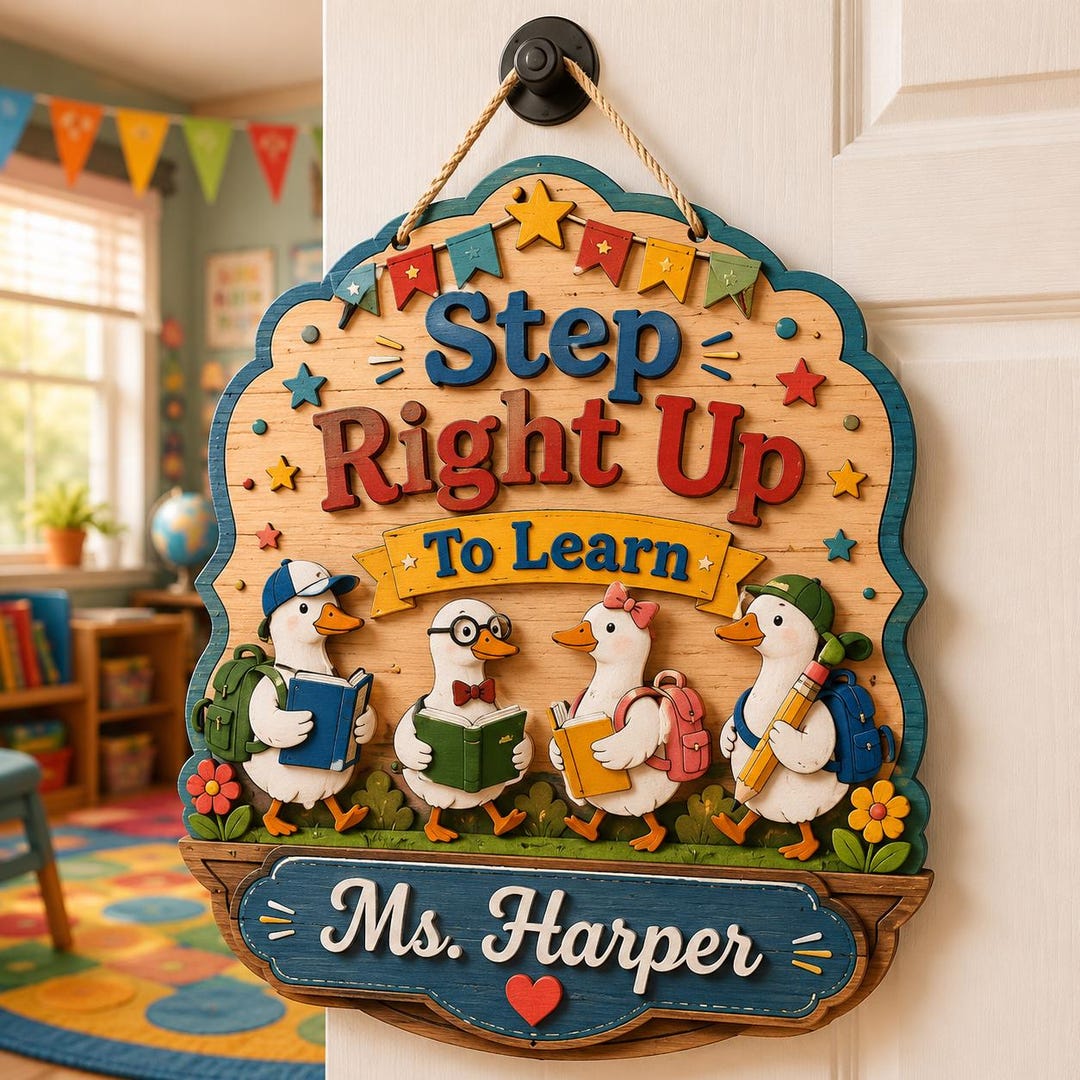 Goose Teacher Door Sign, Custom Teacher Door Hanger, Back to School ...
