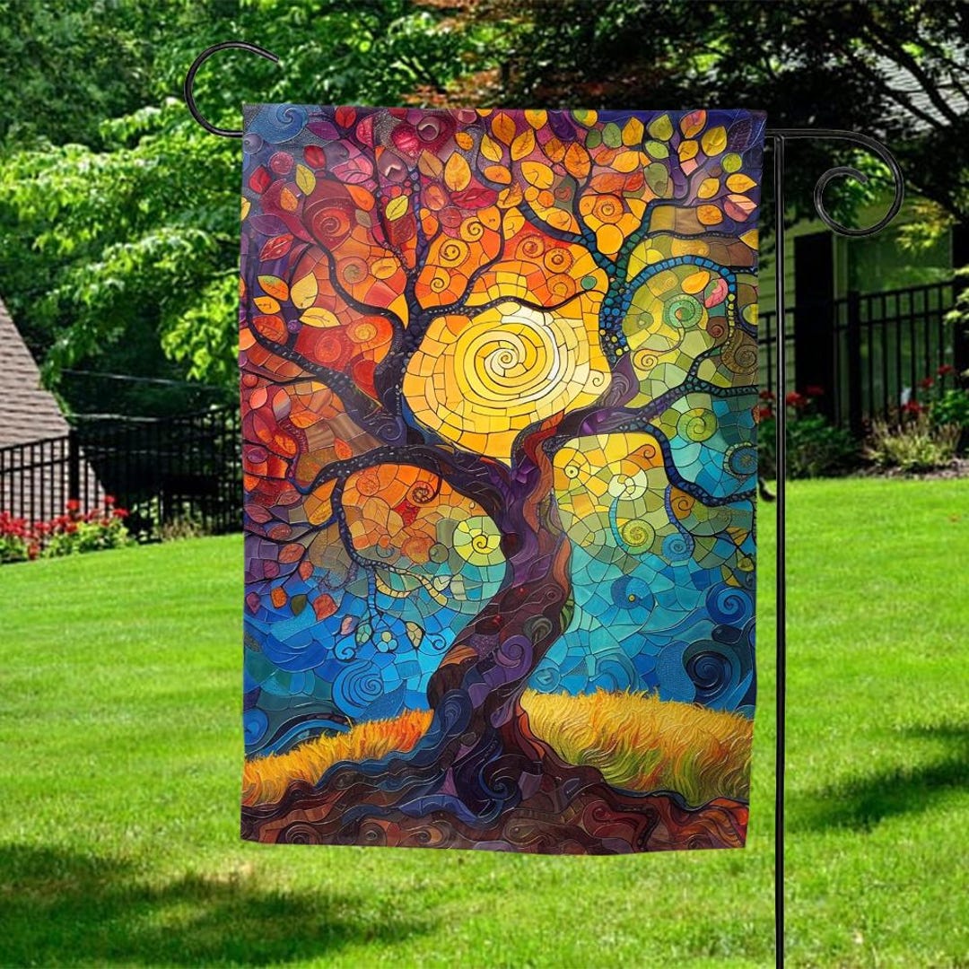Stained Glass Tree of Life Garden Flag/tree of Life Flag/tree of Life ...