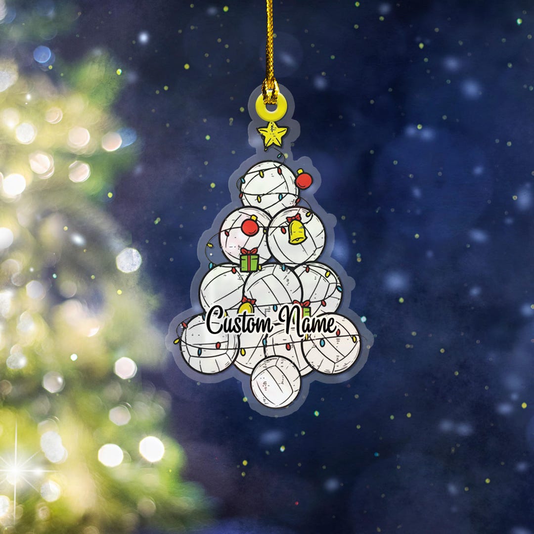 Personalized Christmas Volleyball Tree Ornament, Volleyball Christmas ...