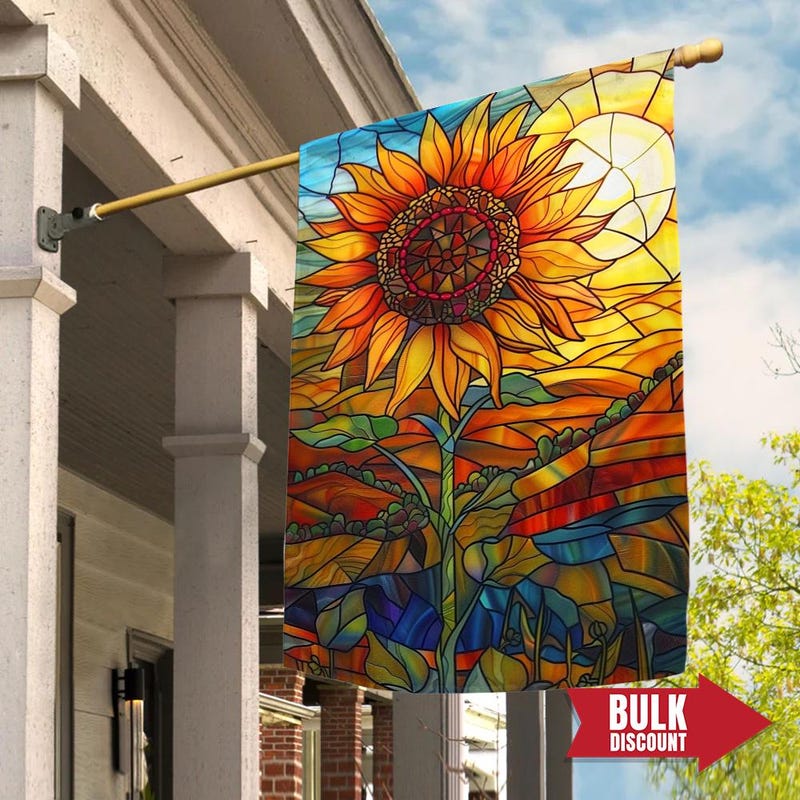 Sunflower House Flag - Etsy