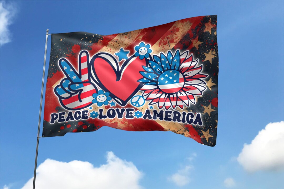 Hippie Soul Flag, Hippie Sunflower Flag, Love Hippie, Love Peace, Tie ...
