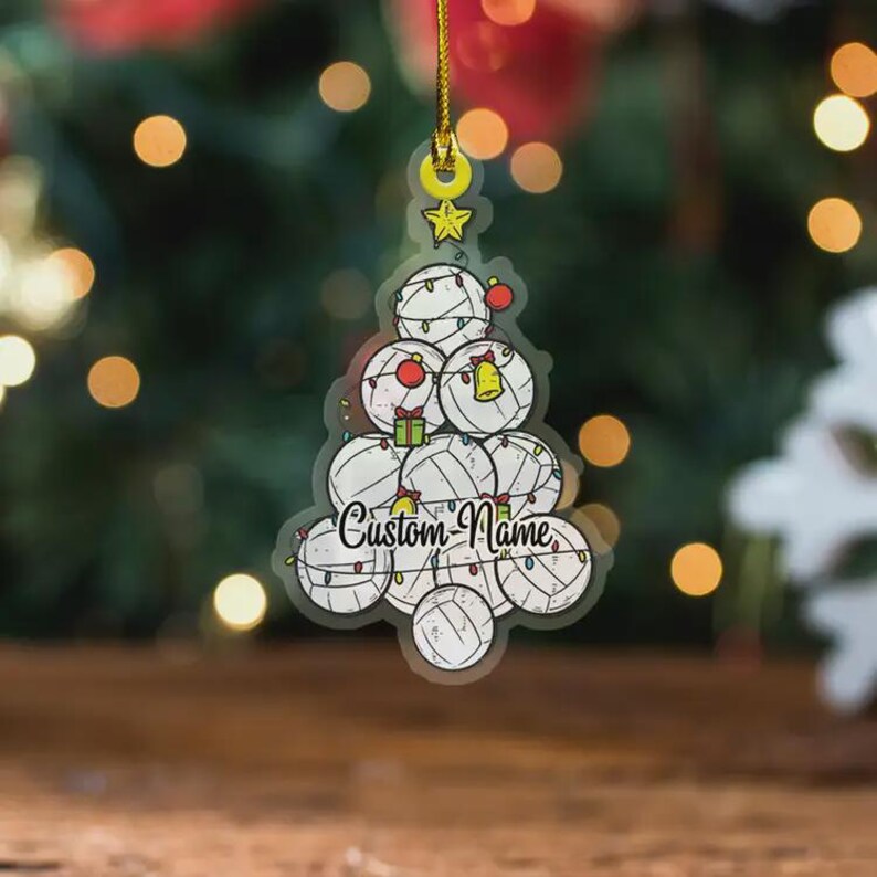 Personalized Christmas Volleyball Tree Ornament, Volleyball Christmas ...