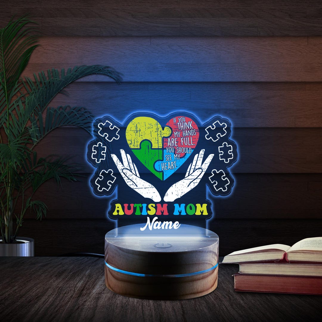 Autism Mother and Son Night Light/daughter Best Friend for Life Led ...