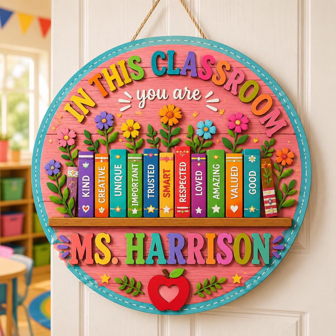 Custom Classroom Door Sign, Classroom Decor, Teacher Wooden Sign ...