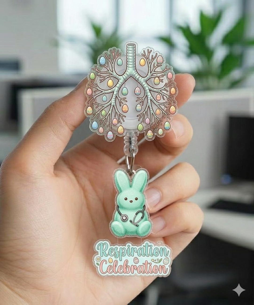 Respiration Celebration Easter Badge Reel, Cute Bunny Respiratory ...