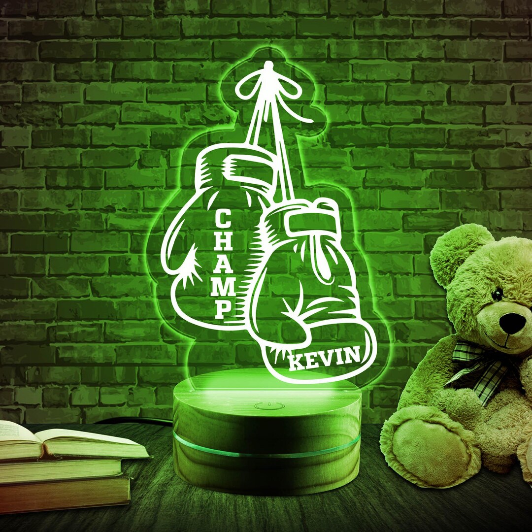 Light up Boxing Gloves, Custom Night Light, Personalized Free,16 Color ...