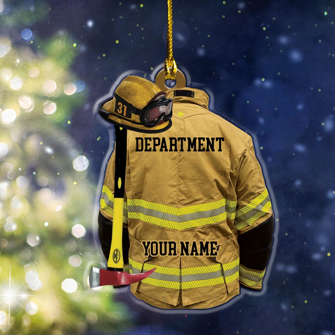 Personalized Firefighter Armor Ornament, Proud Firefighter Ornament ...