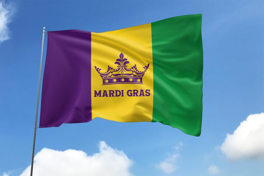 Mardi Gras Crown House Flag, Mardi Gras Personalized Flag, Garden Decor ...