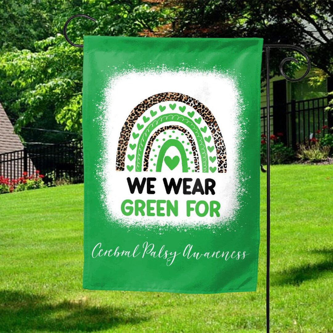 March Awareness Flag, Cerebral Palsy Awareness Garden Flag, Courage and ...