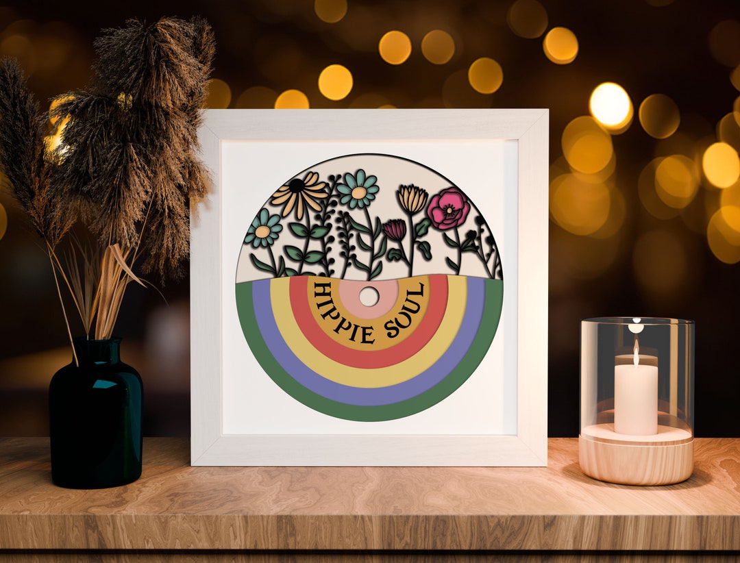 Boho Hippie 3D Shadow Box Digital Files , Retro Hippie Soul SVG - Etsy
