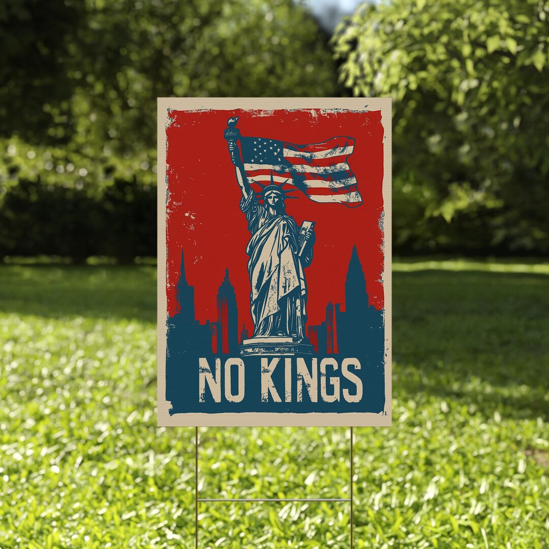 No Kings in America Yard Sign – Pro‑democracy Political Protest Lawn ...