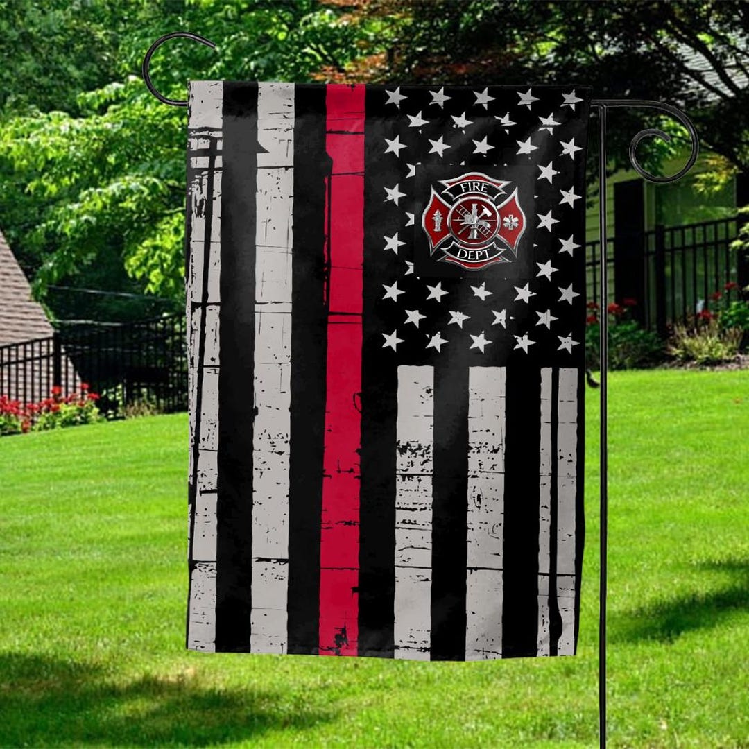 Volunteer Firefighter Fireman Thin Red Line Redline Fire Department ...