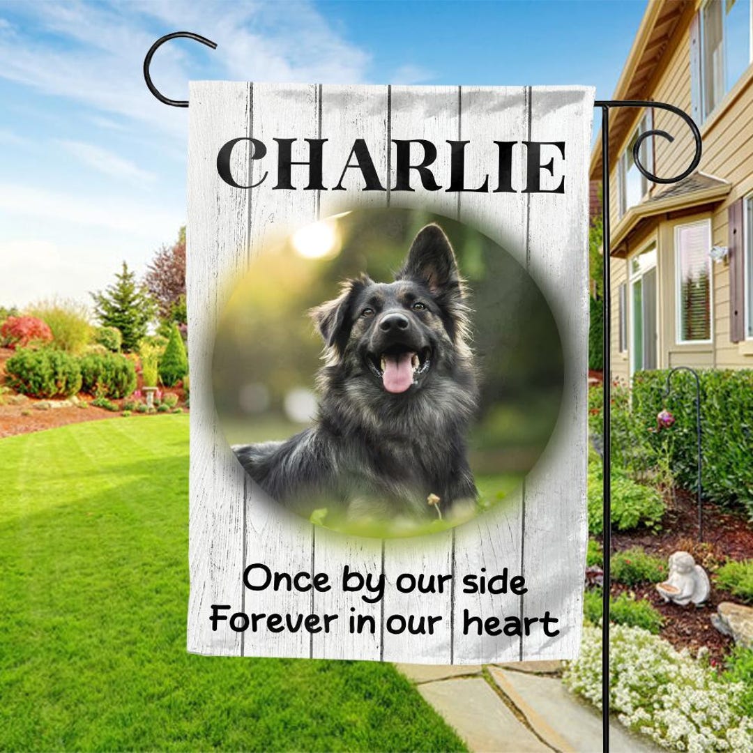 Personalized Pet Garden Flag, Custom Photo Name Text Garden Flag ...