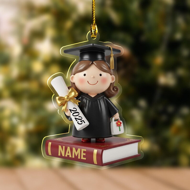 Personalized Graduation Ornament Boy or Girl With Gown Hat and Diploma ...