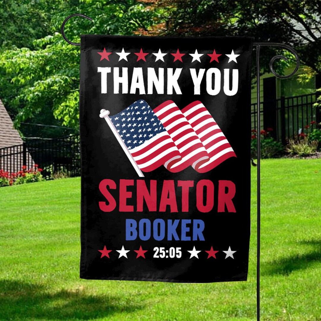 Thank You Senator Booker Garden Flag, Cory Booker Flag, Political Quote ...