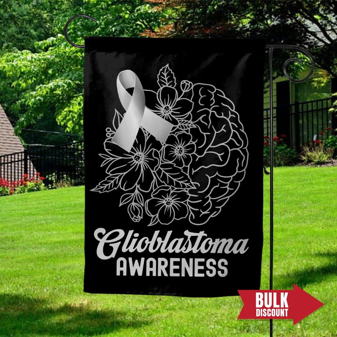 Glioblastoma Awareness Month Flag/brain Cancer Month Flag/gray Ribbon ...