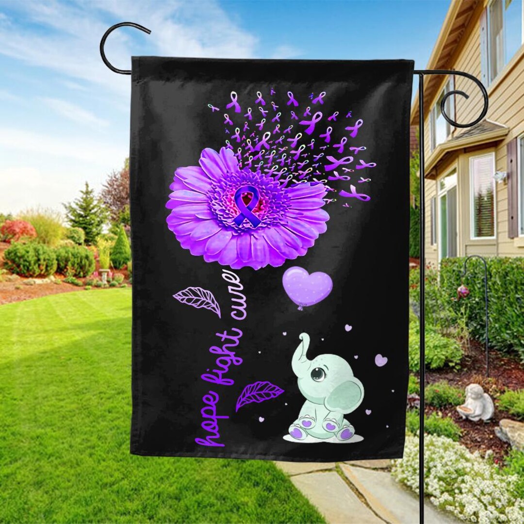 Alzheimers Awareness Flag Hope Fight Cure Alzheimer's Flag Alzheimer ...