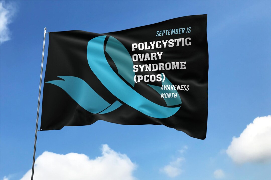 In September We Wear Tesl House Flag, PCOS Awareness Flag, Ovary ...