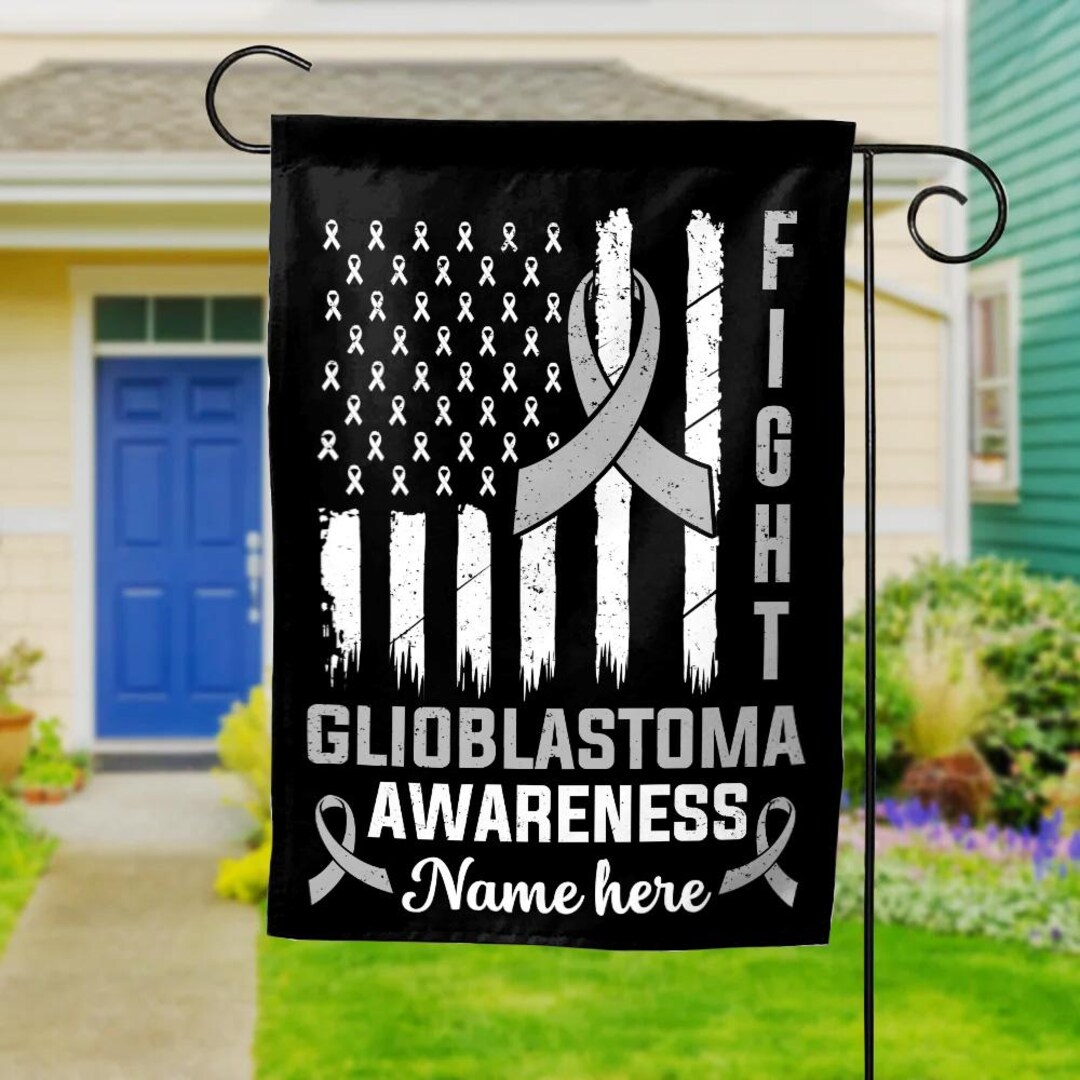 Glioblastoma Awareness Month Flag/brain Cancer Month Flag/gray Ribbon ...