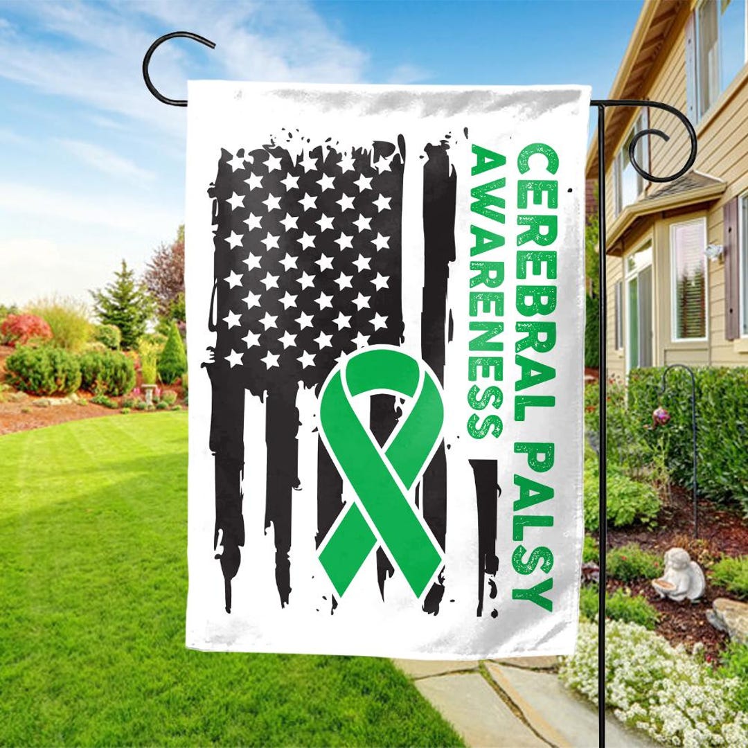 March Awareness Flag, Cerebral Palsy Awareness Garden Flag, Courage and ...