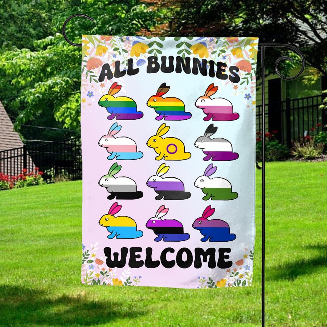 Easter Bunny Garden Flag, Easter Flag Decor, Outdoor Spring Decor ...