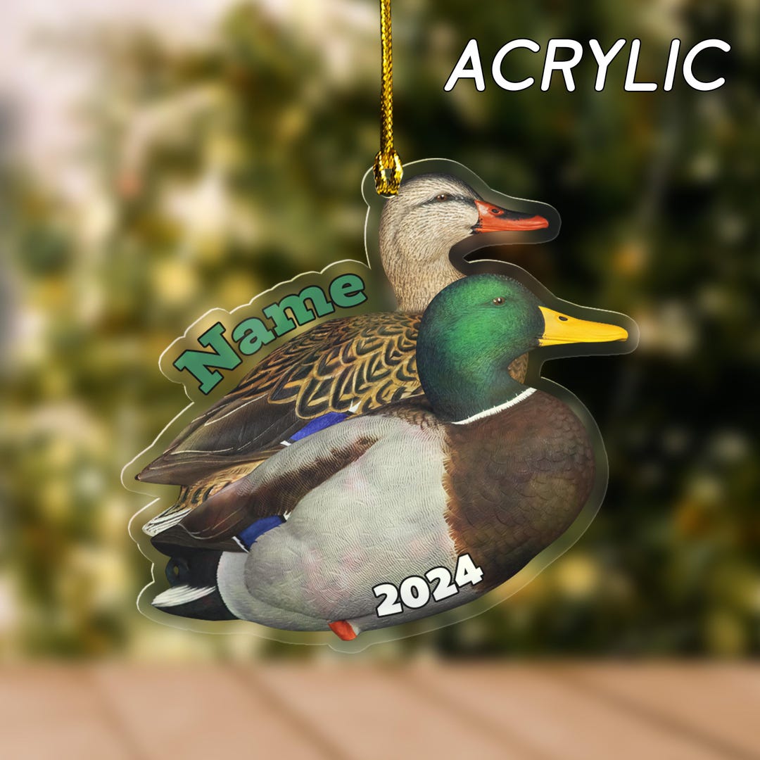 Personalized Hunting Mallard Duck Christmas Tree Ornament/2d Mallard ...